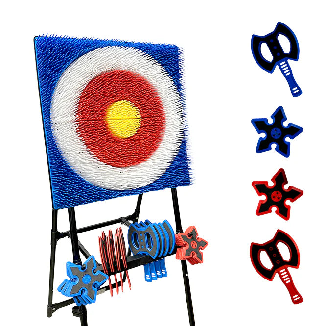 PlayMattix Axe Target Board- Axe Throwing Bristle Target with 8 ...